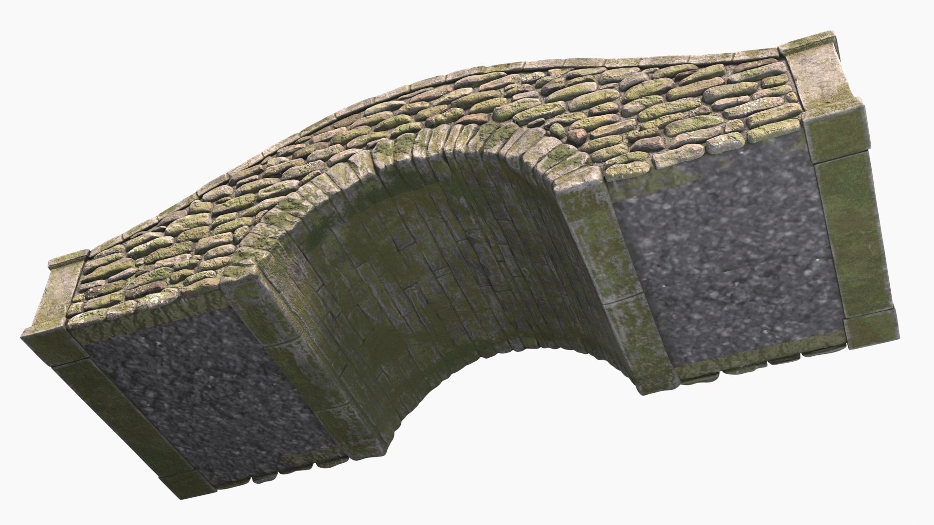 3D Stone Arch Bridge Covered With Moss - TurboSquid 2270135