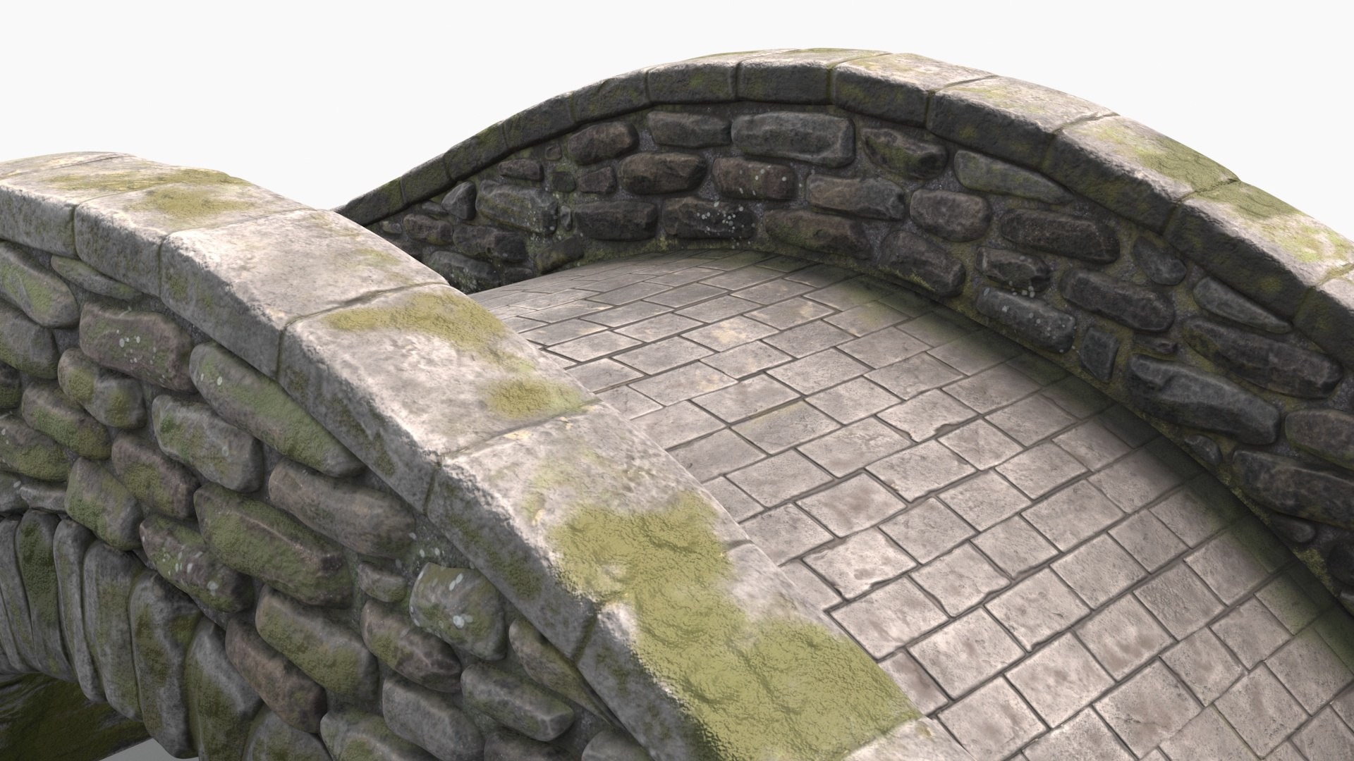 3D Stone Arch Bridge Covered With Moss - TurboSquid 2270135