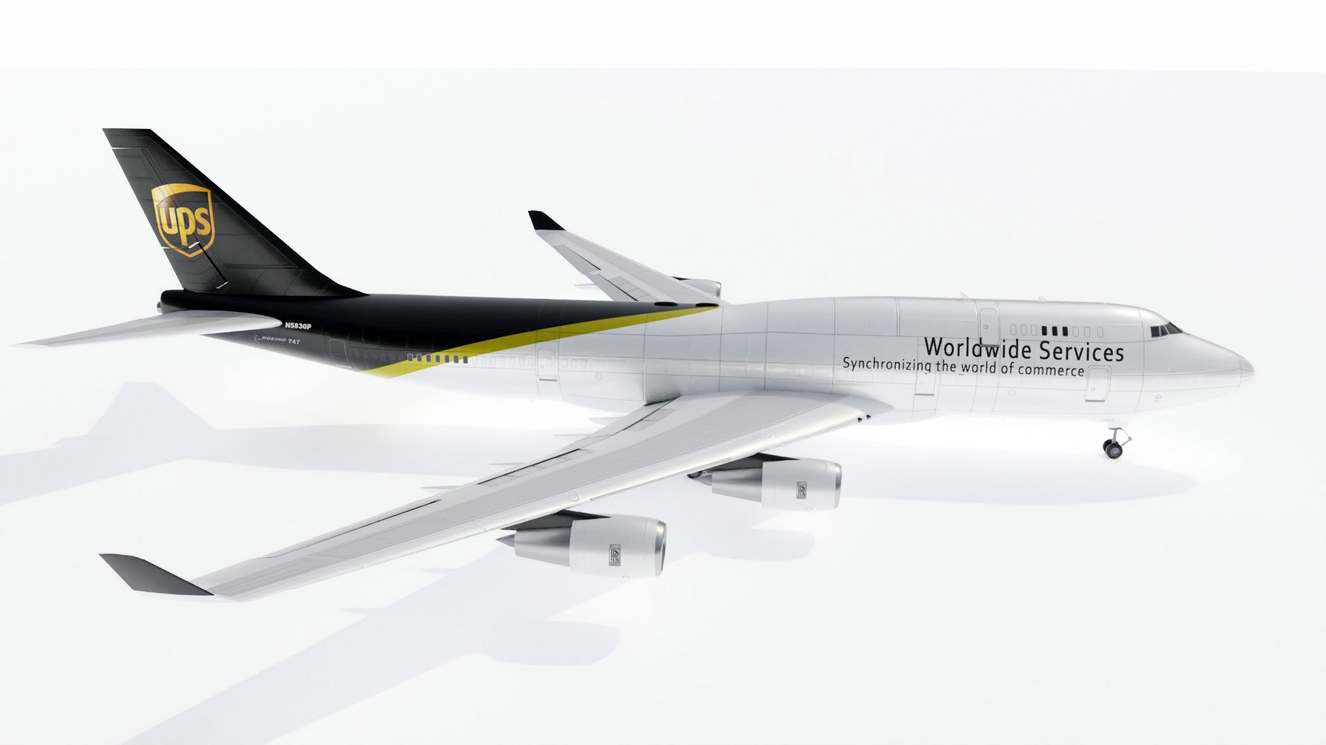 Max 747-400 Airliner Ups 747 Jumbo