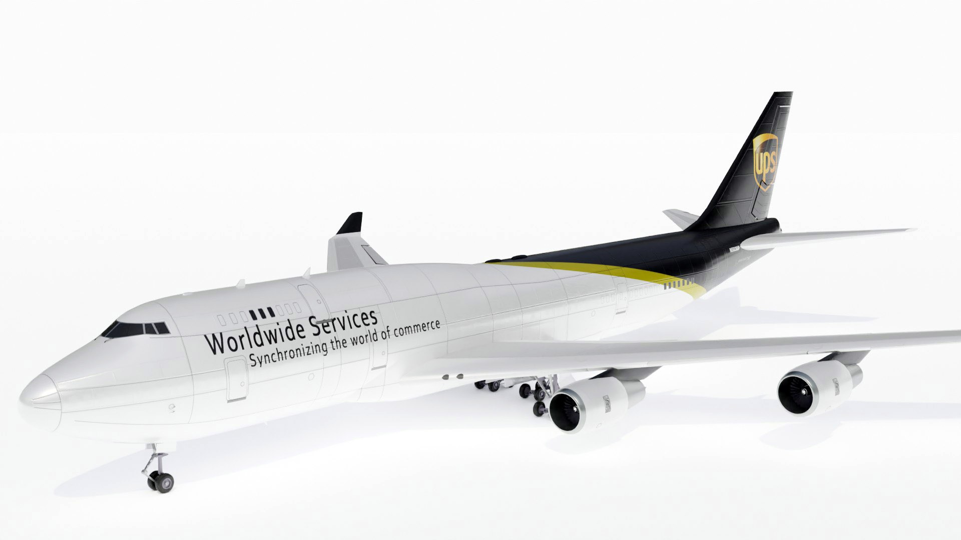 Max 747-400 Airliner Ups 747 Jumbo