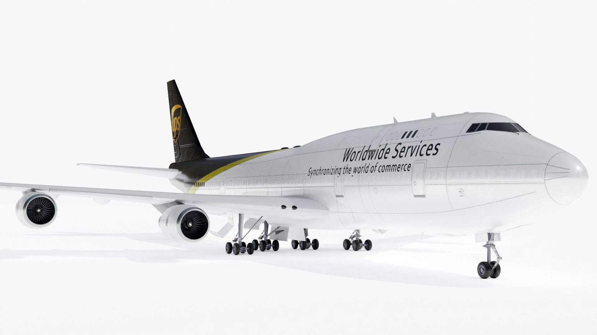 Max 747-400 Airliner Ups 747 Jumbo
