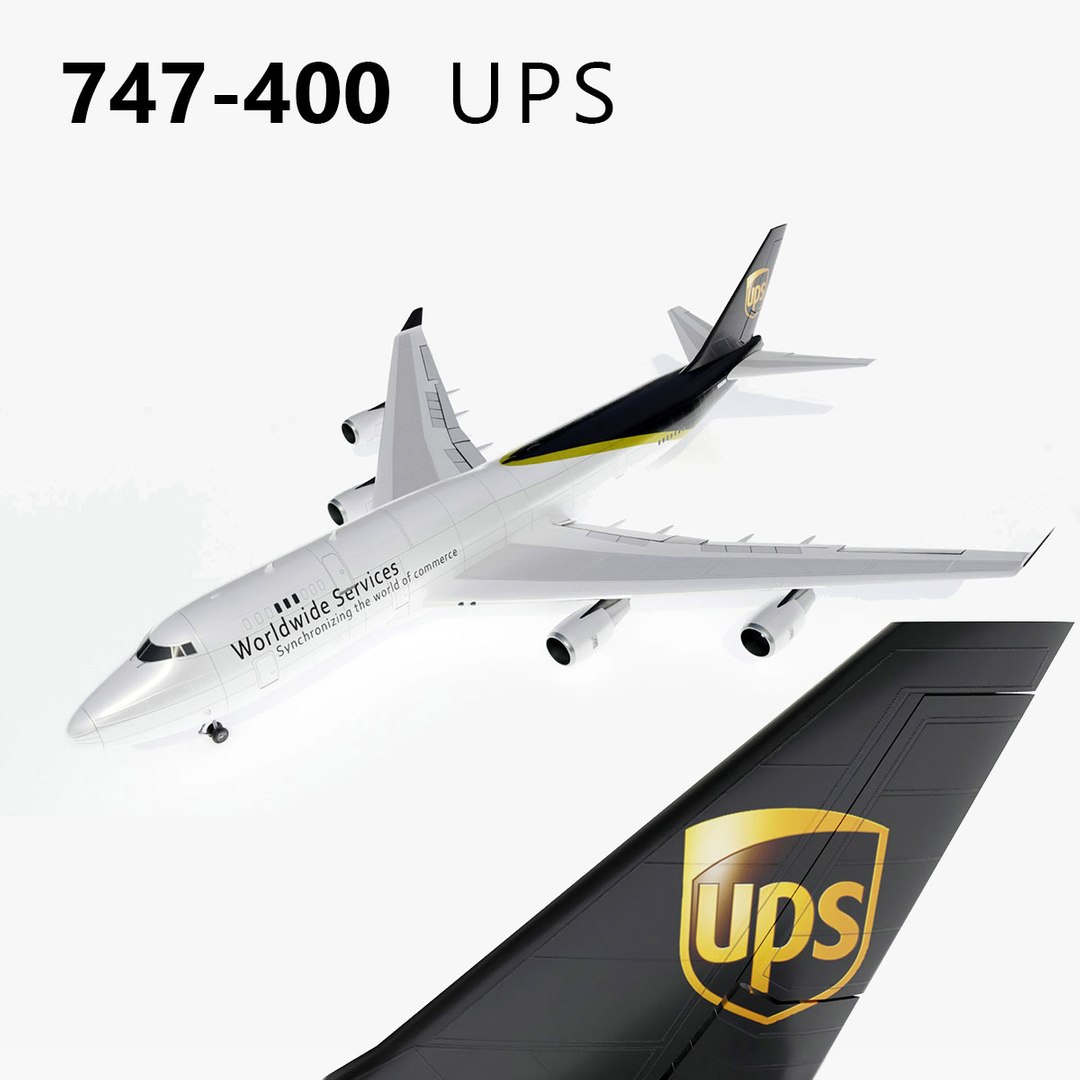 Max 747-400 Airliner Ups 747 Jumbo