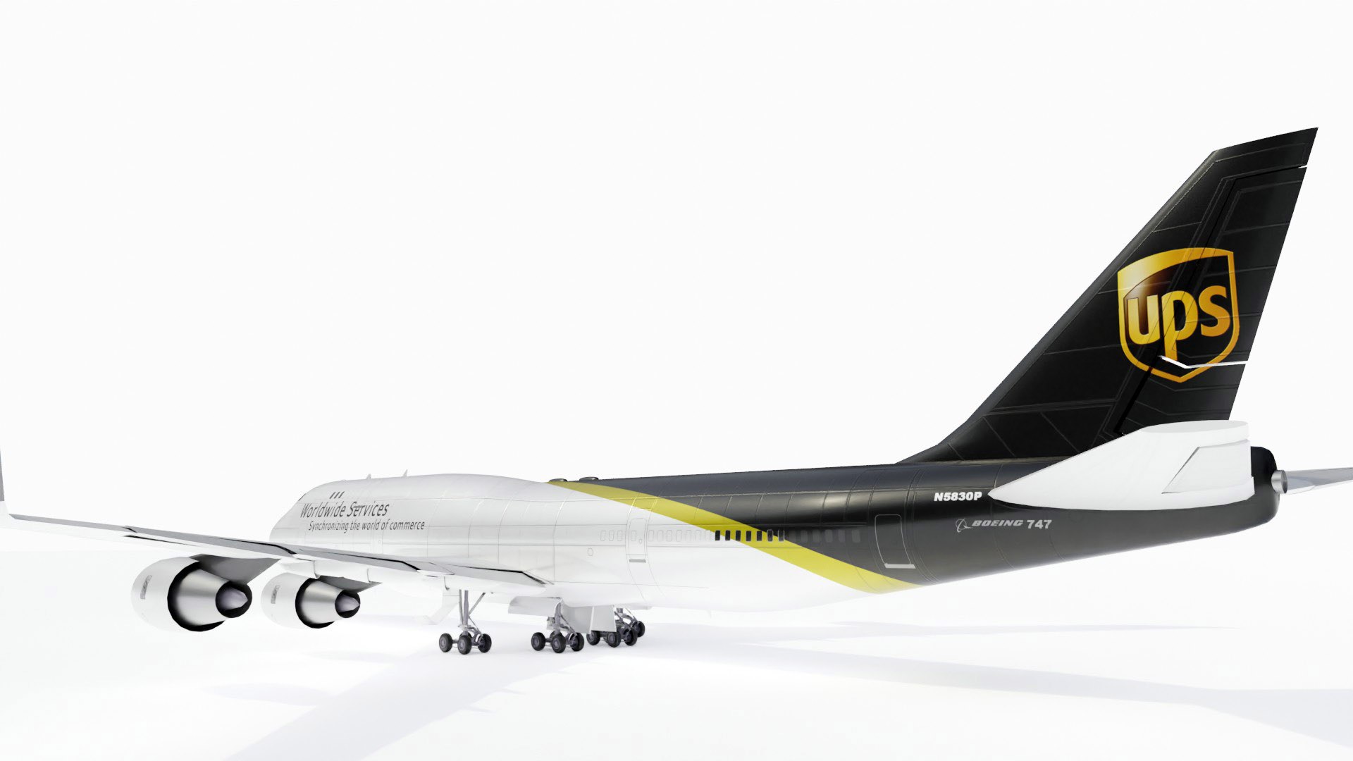 Max 747-400 Airliner Ups 747 Jumbo