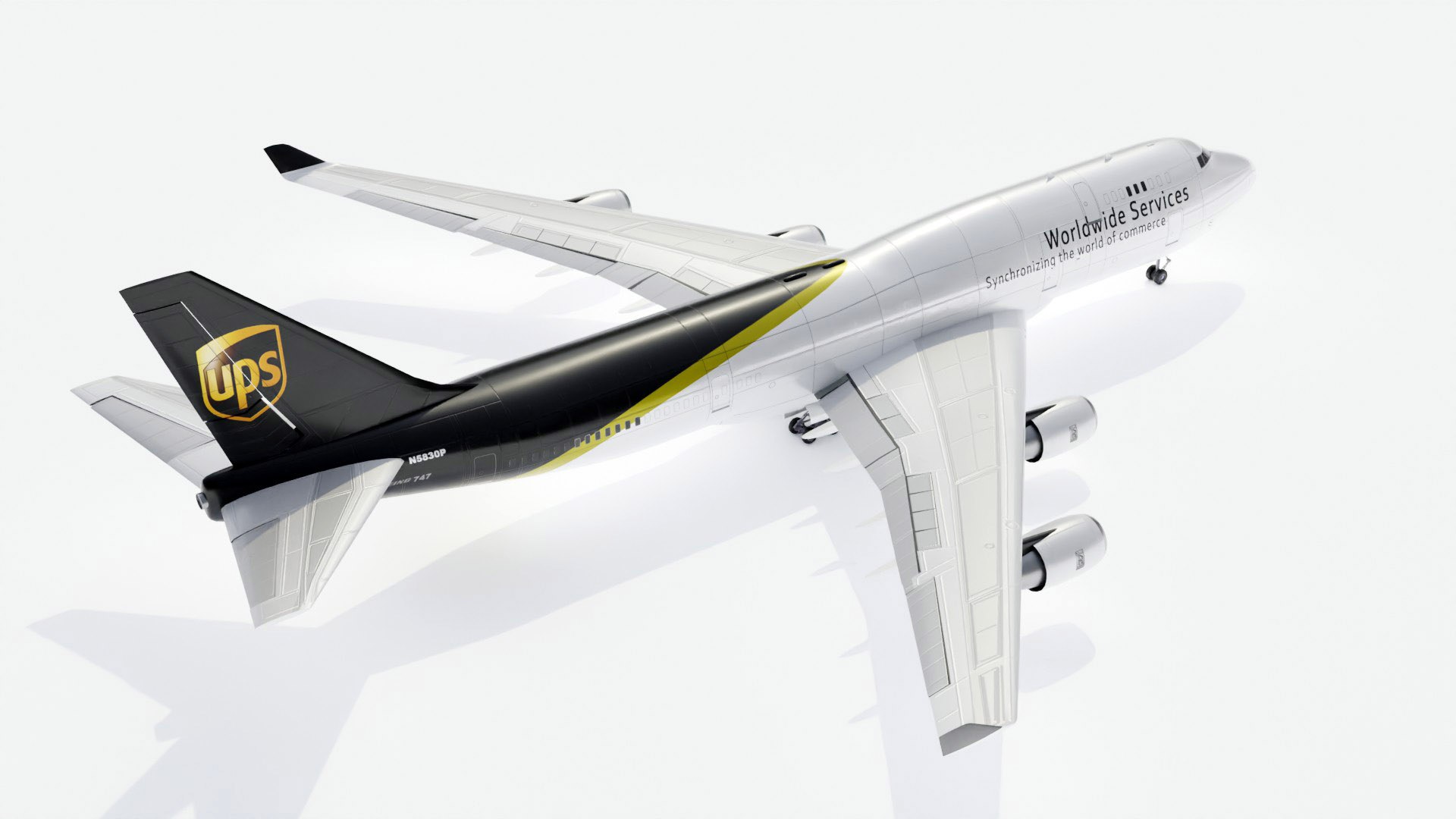 Max 747-400 Airliner Ups 747 Jumbo