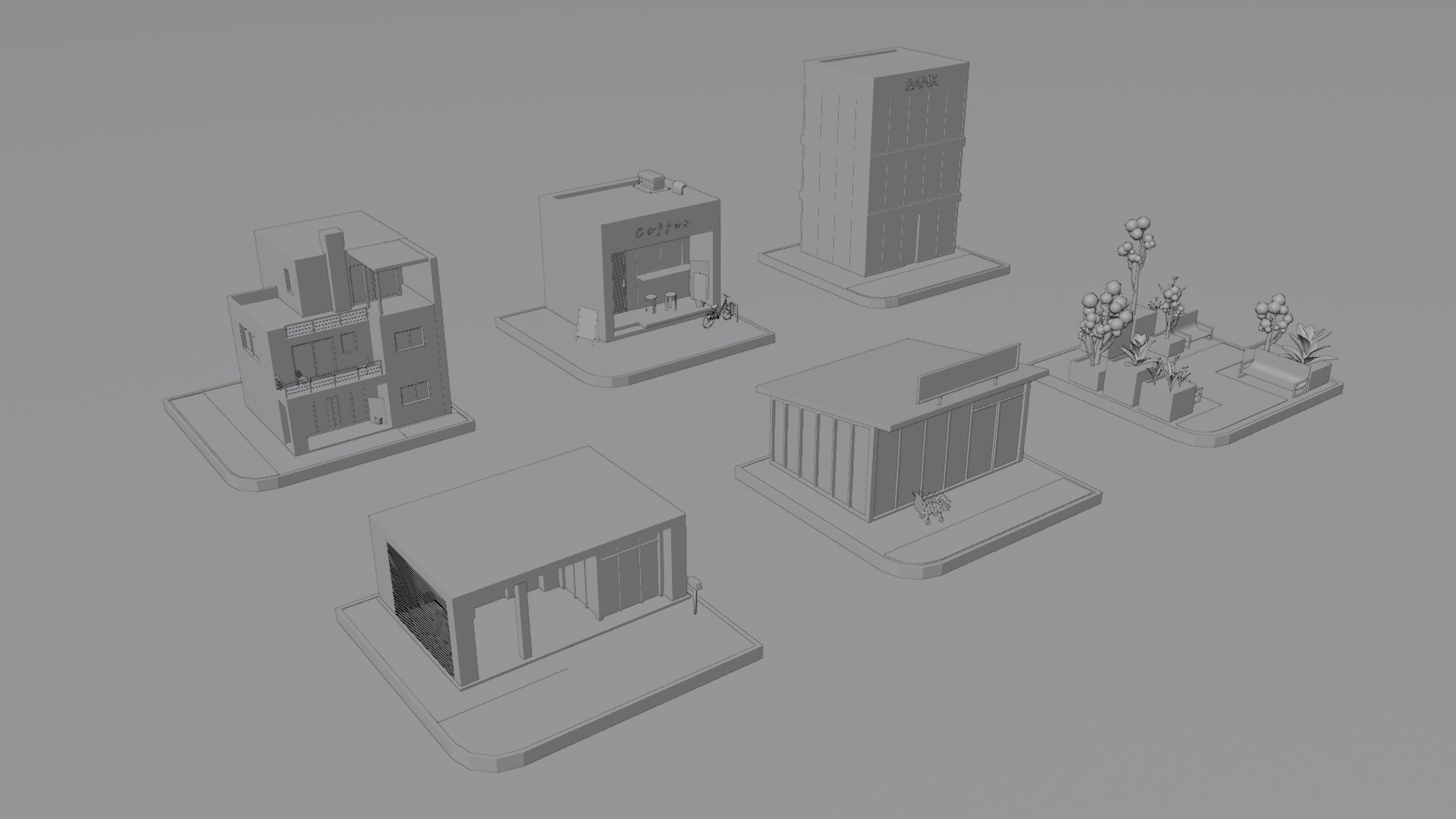 3D City Set Model - TurboSquid 1770145