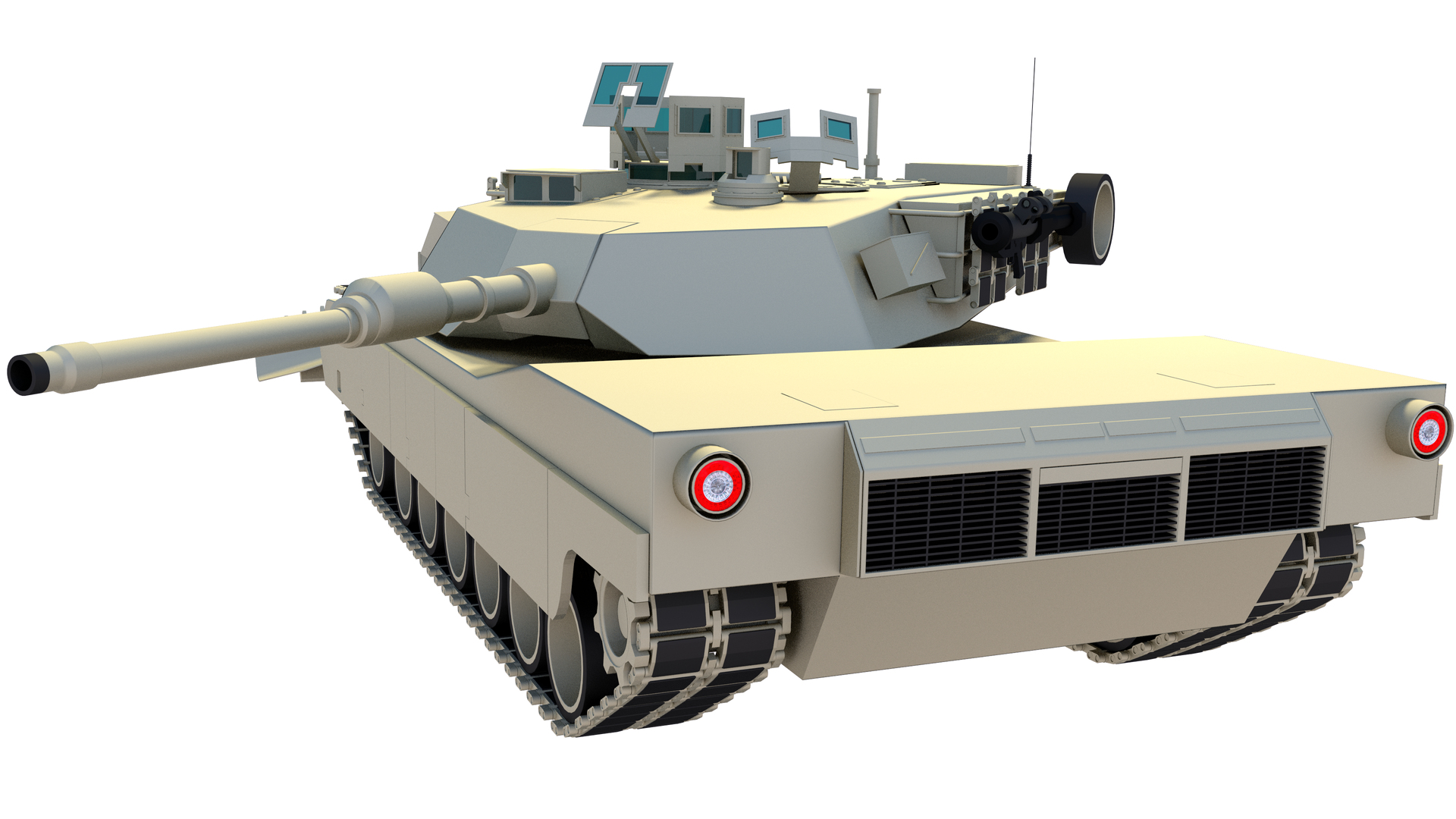 free m1a1-abrams battle tank plow 3d model