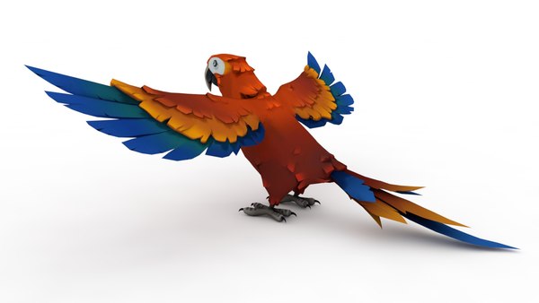 Cartoon parrot 3D model - TurboSquid 1953903