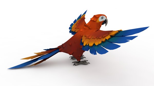 Cartoon parrot 3D model - TurboSquid 1953903