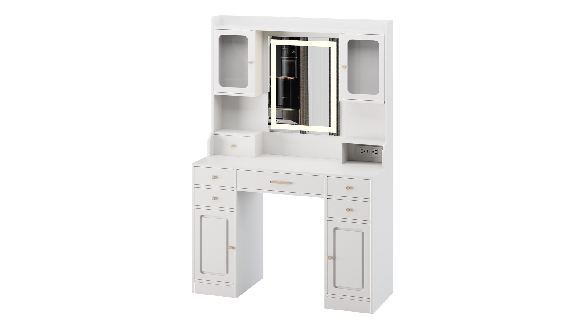 Vanity Desk With LED Lighted Mirror 3D Model - TurboSquid 2358681