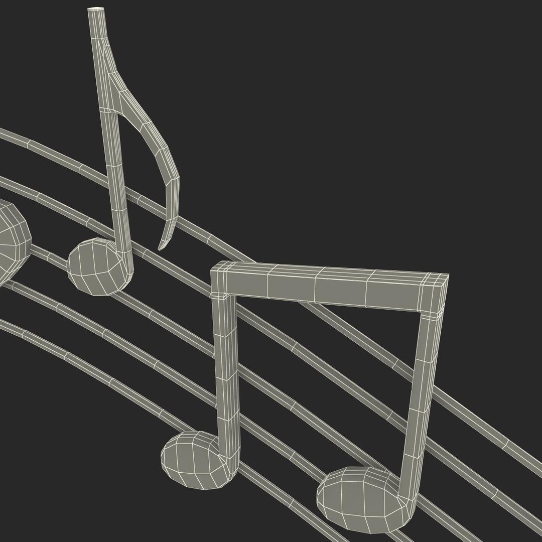 3d Notes Musical Staff Model