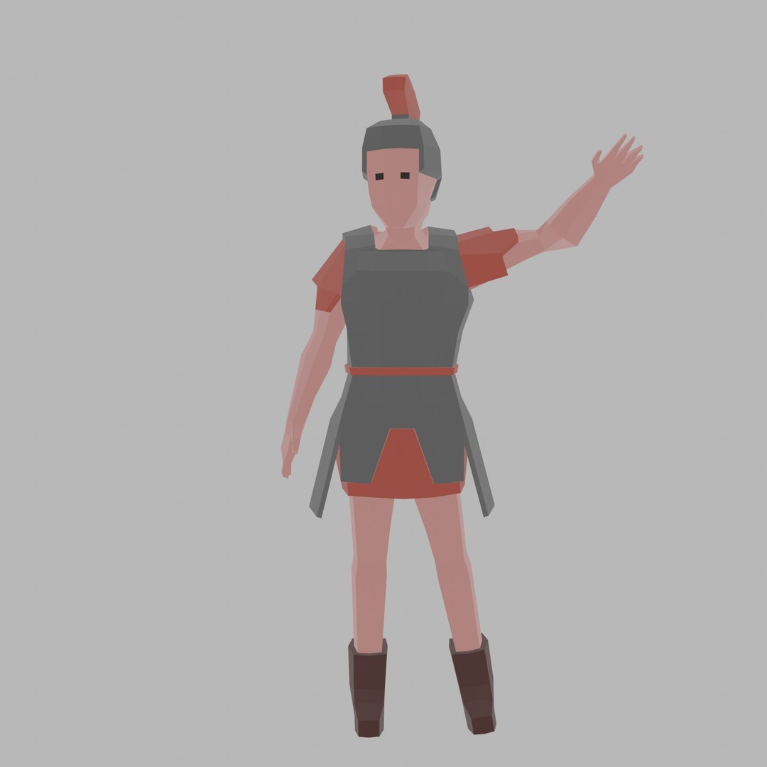 3D Low Poly Roman Soldier Knight Rigged 4 - TurboSquid 2165674
