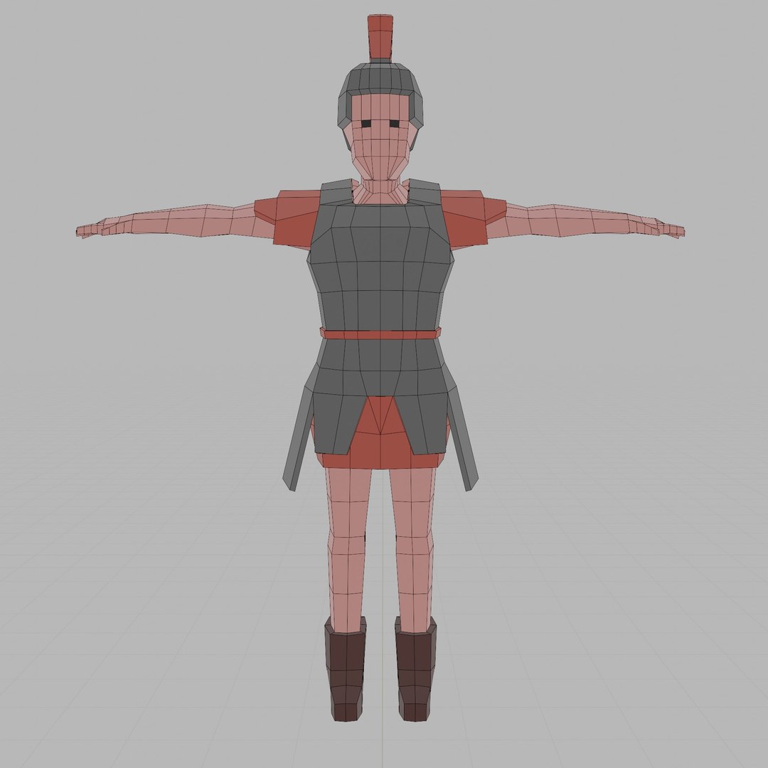3D Low Poly Roman Soldier Knight Rigged 4 - TurboSquid 2165674