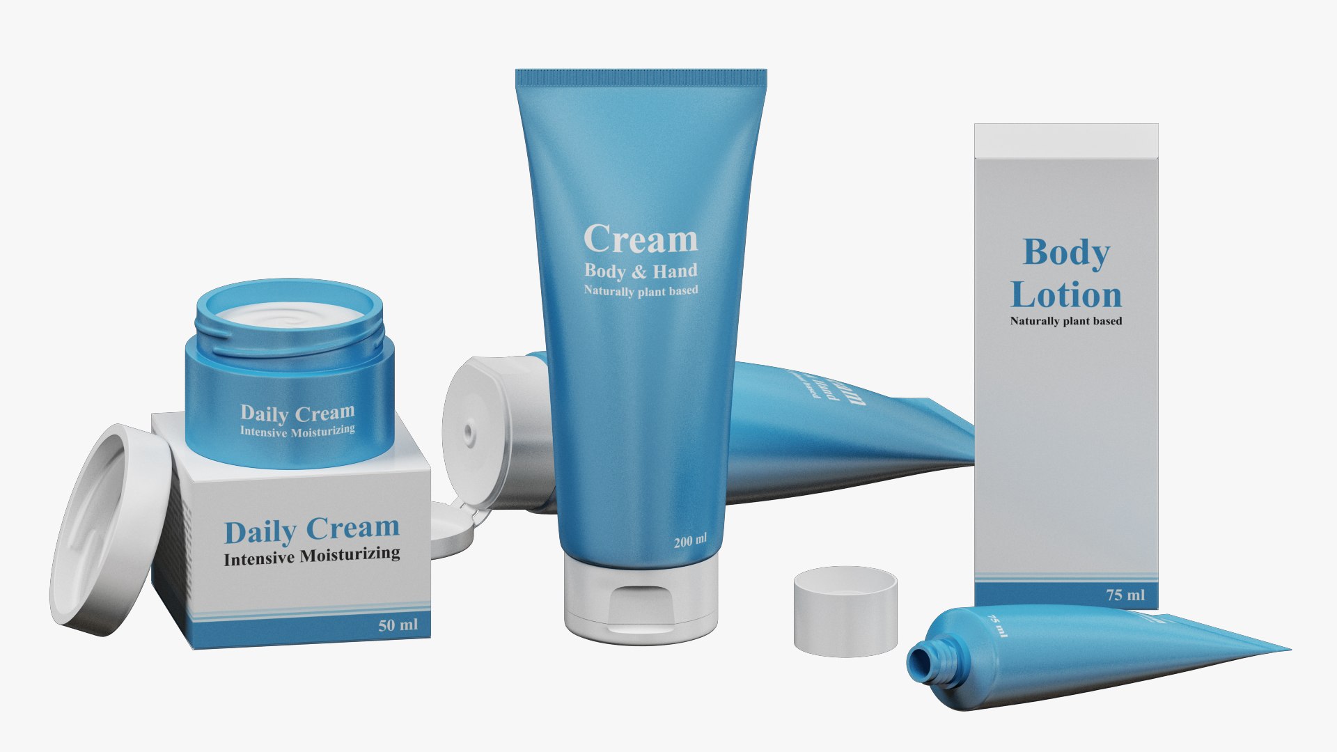 3D Creams Set 02 Model - TurboSquid 1552543
