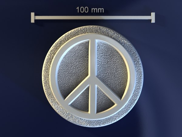 3d peace sign