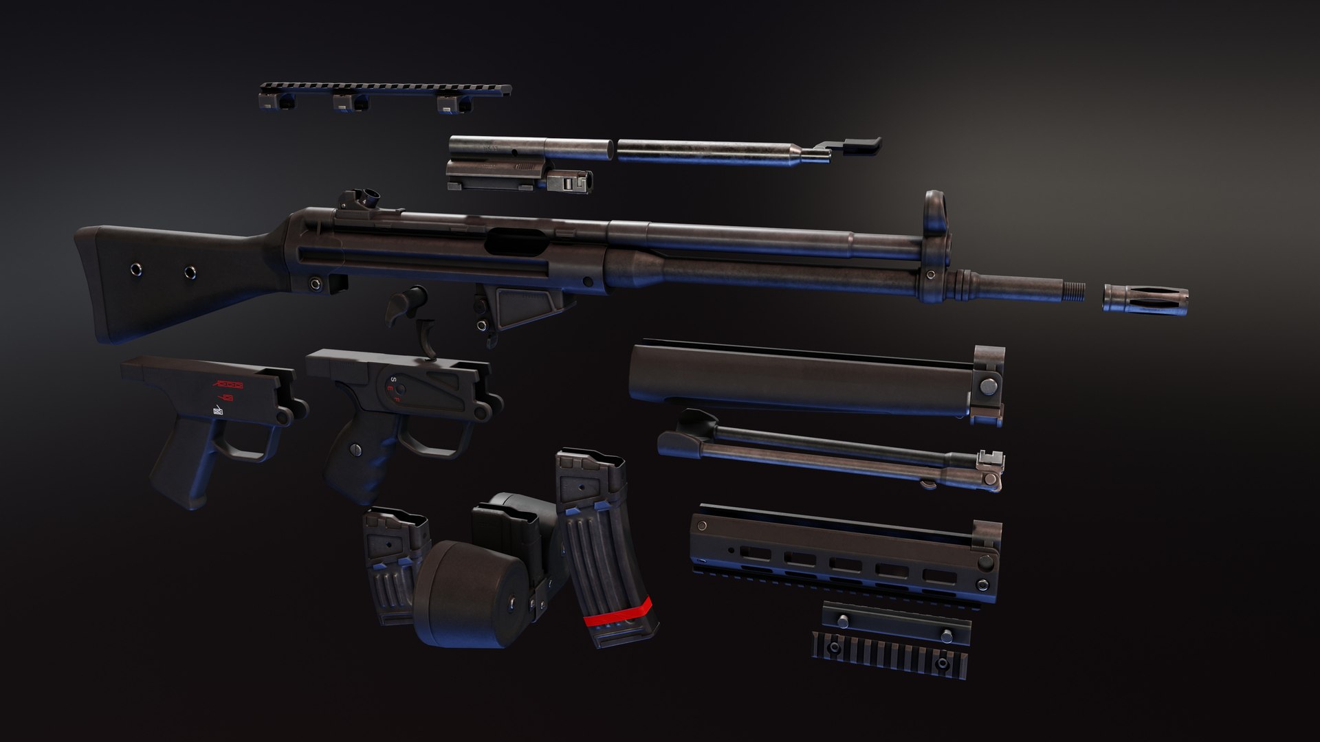 3D Model HK33 Assault Rifle - TurboSquid 2038483