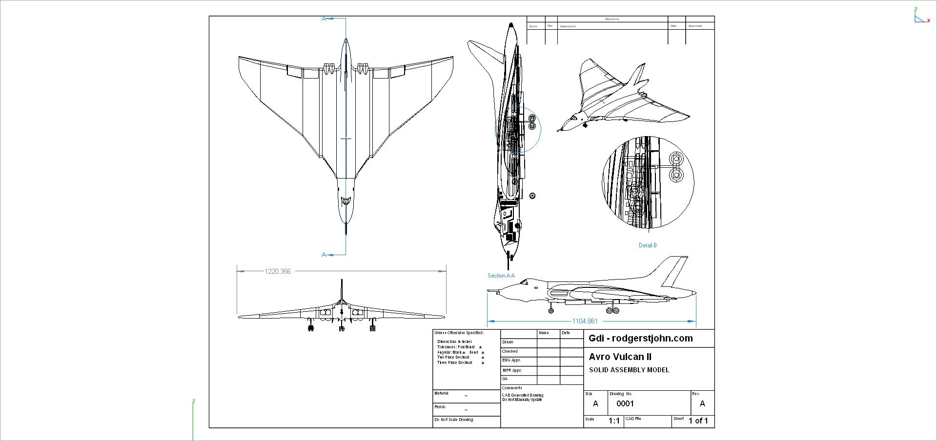3d Avro Vulcan Solid Assembly