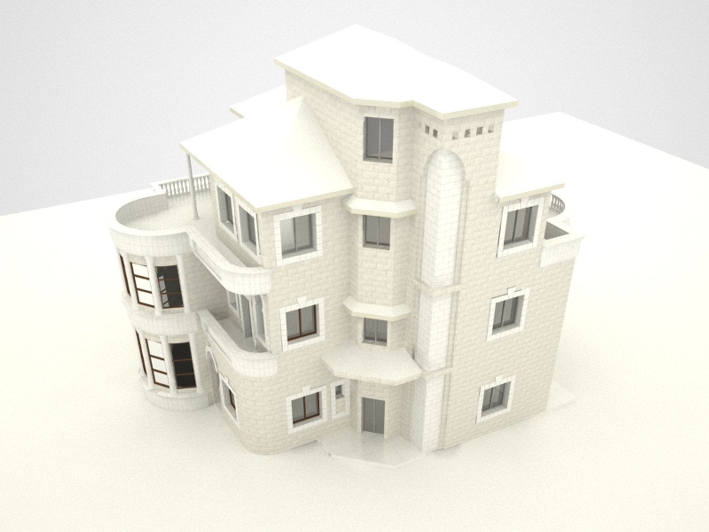 3d House Columns Architectural