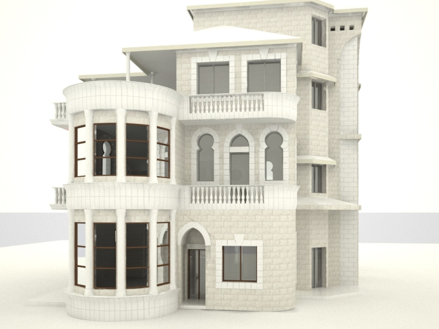3d House Columns Architectural