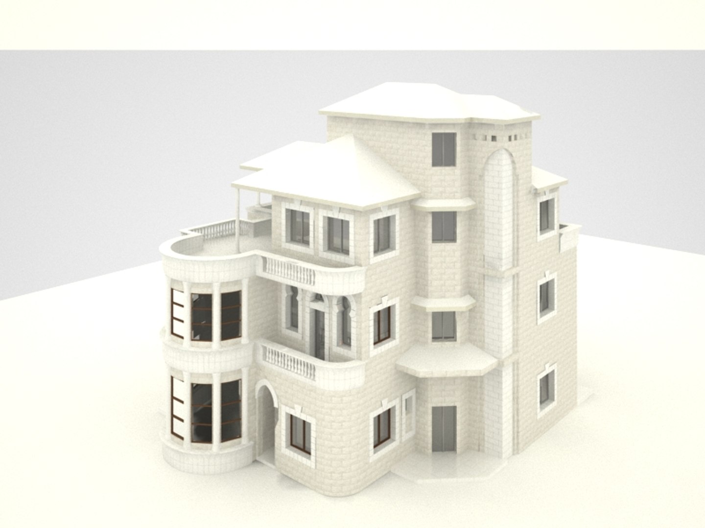 3d House Columns Architectural