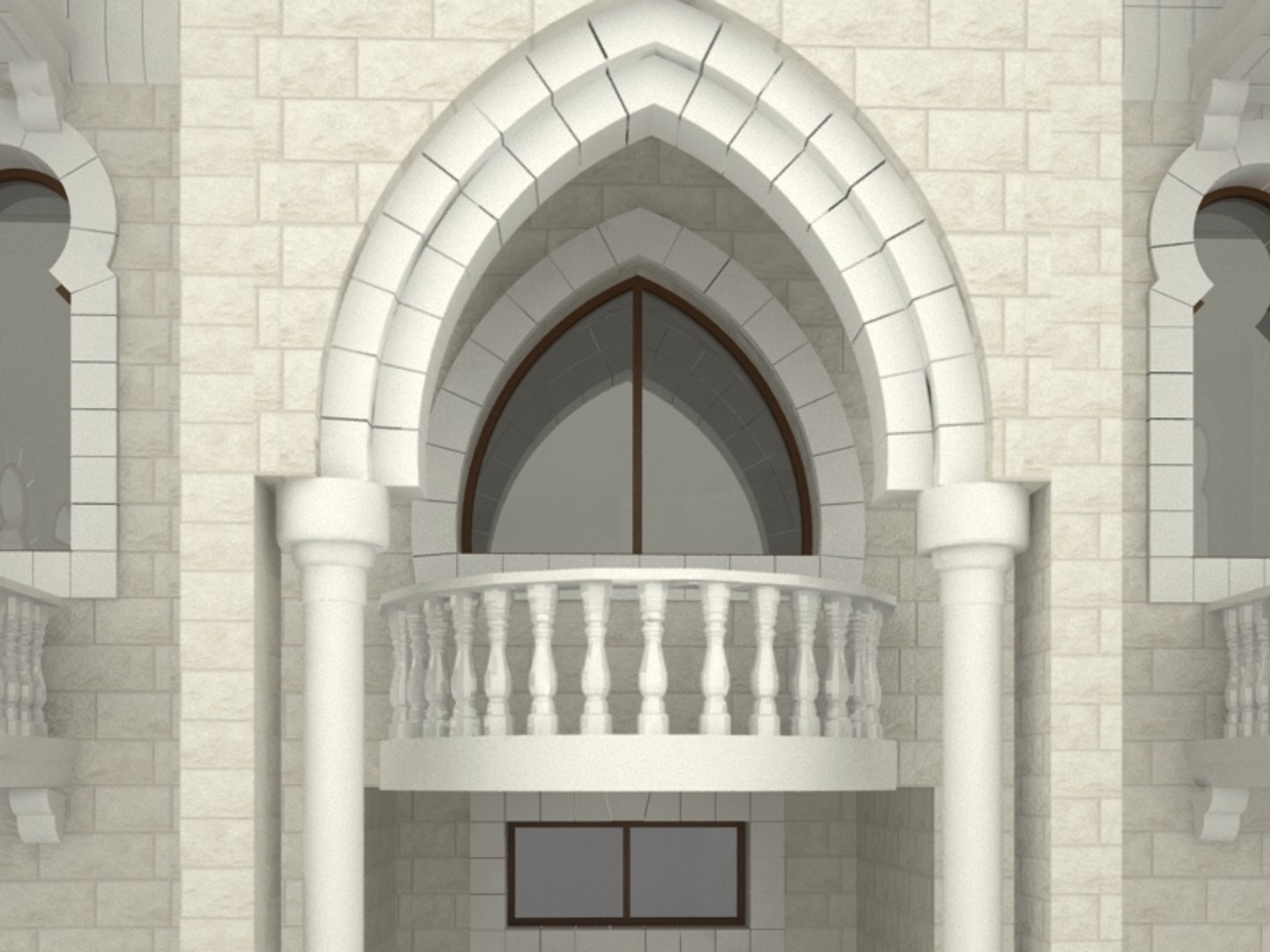 3d House Columns Architectural