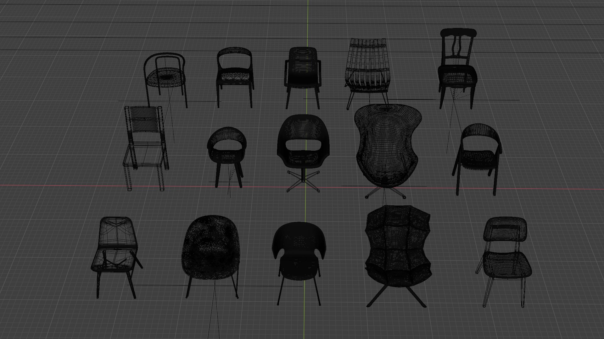 Chairs Models 16 Pieces Models Model - TurboSquid 1810519