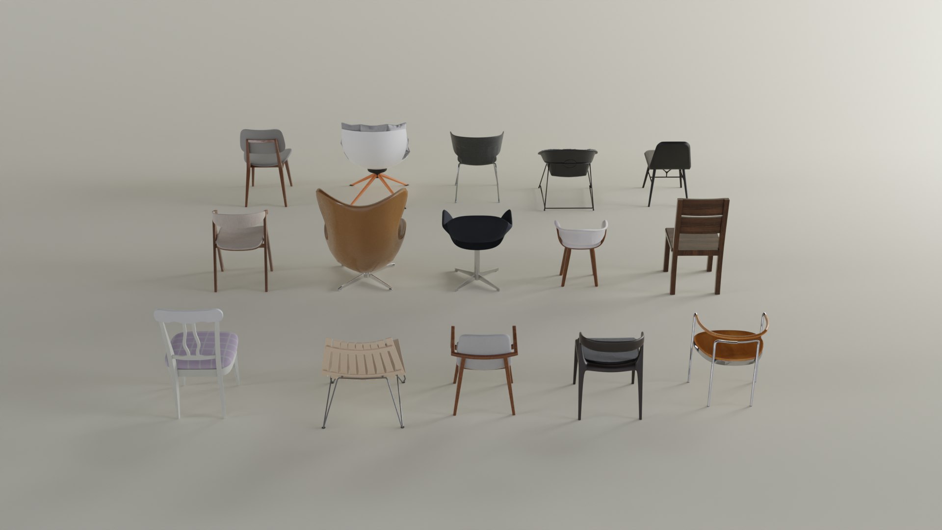 Chairs Models 16 Pieces Models Model - TurboSquid 1810519