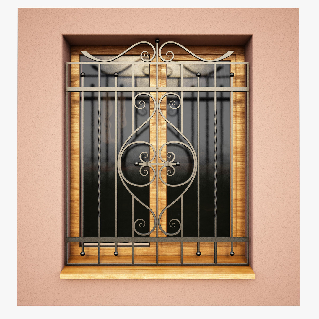 windows security bars 3d model
