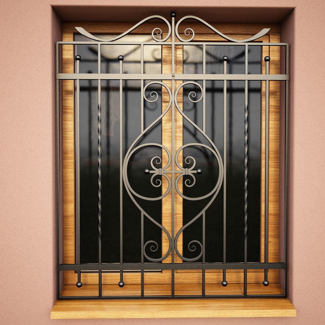 windows security bars 3d model