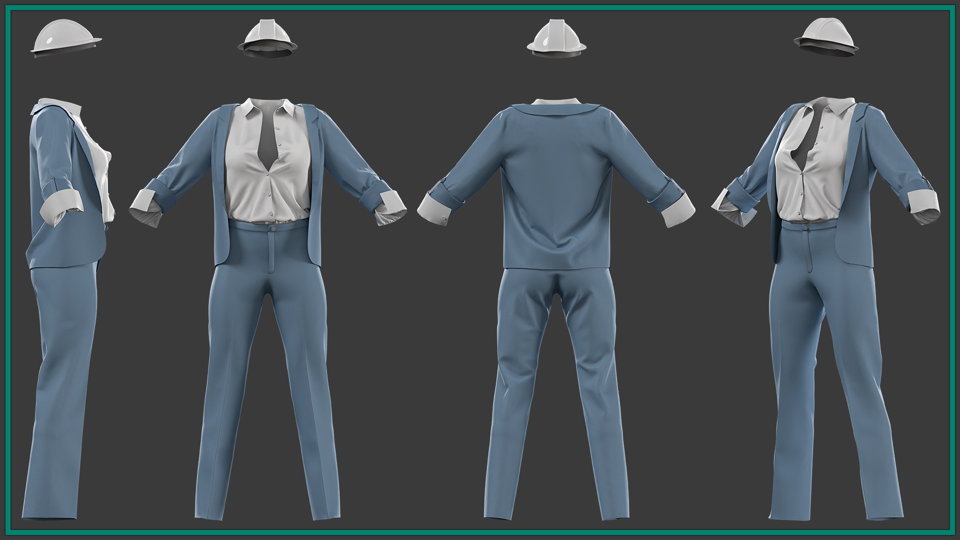 Female Engineer Uniform With Texture And Smart Material 3D - TurboSquid ...