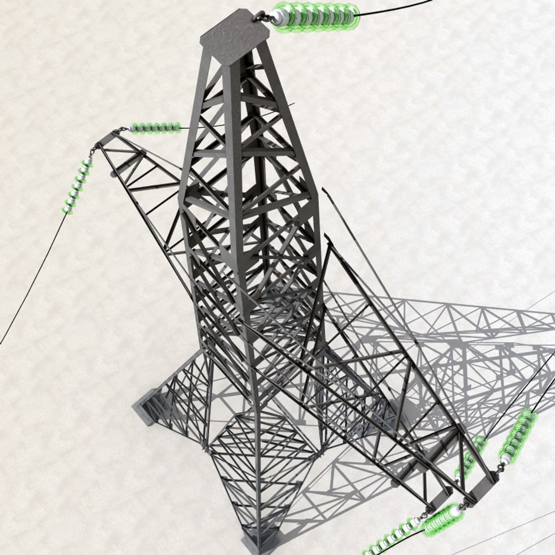 power line 3d obj