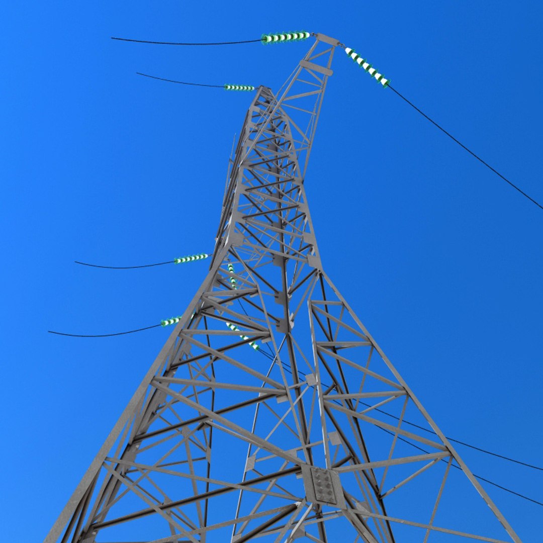 power line 3d obj