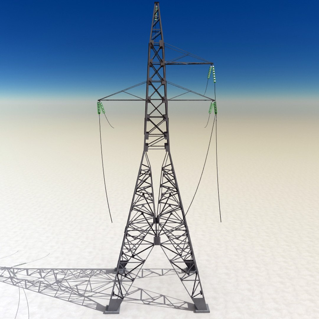 power line 3d obj