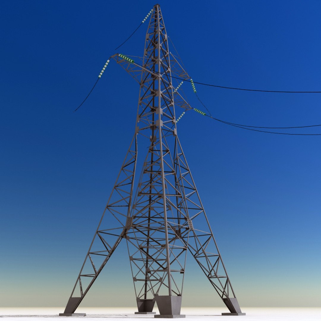 power line 3d obj