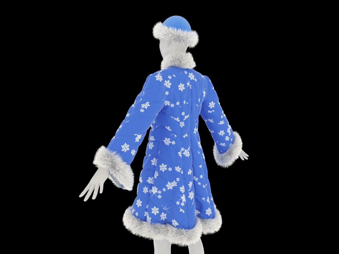 3D Fur Coat Snow Maiden Model - TurboSquid 1350097