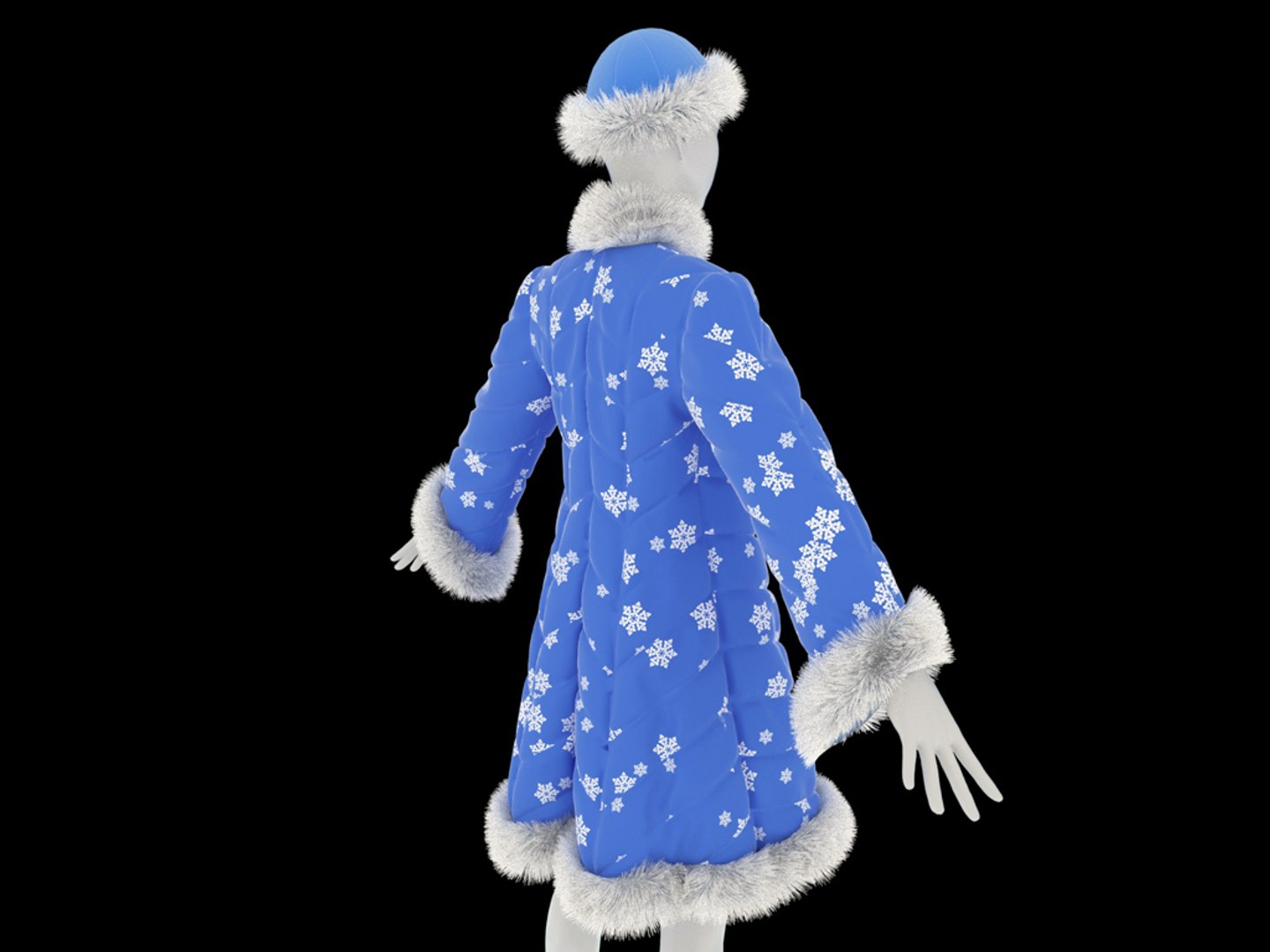 3D Fur Coat Snow Maiden Model - TurboSquid 1350097