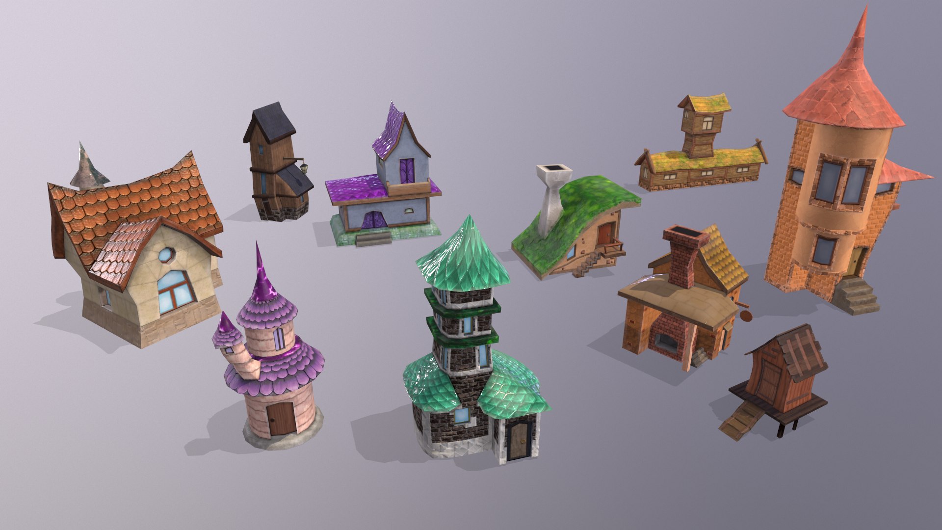 Toon Buildings Pack V2 3D Model - TurboSquid 1801325