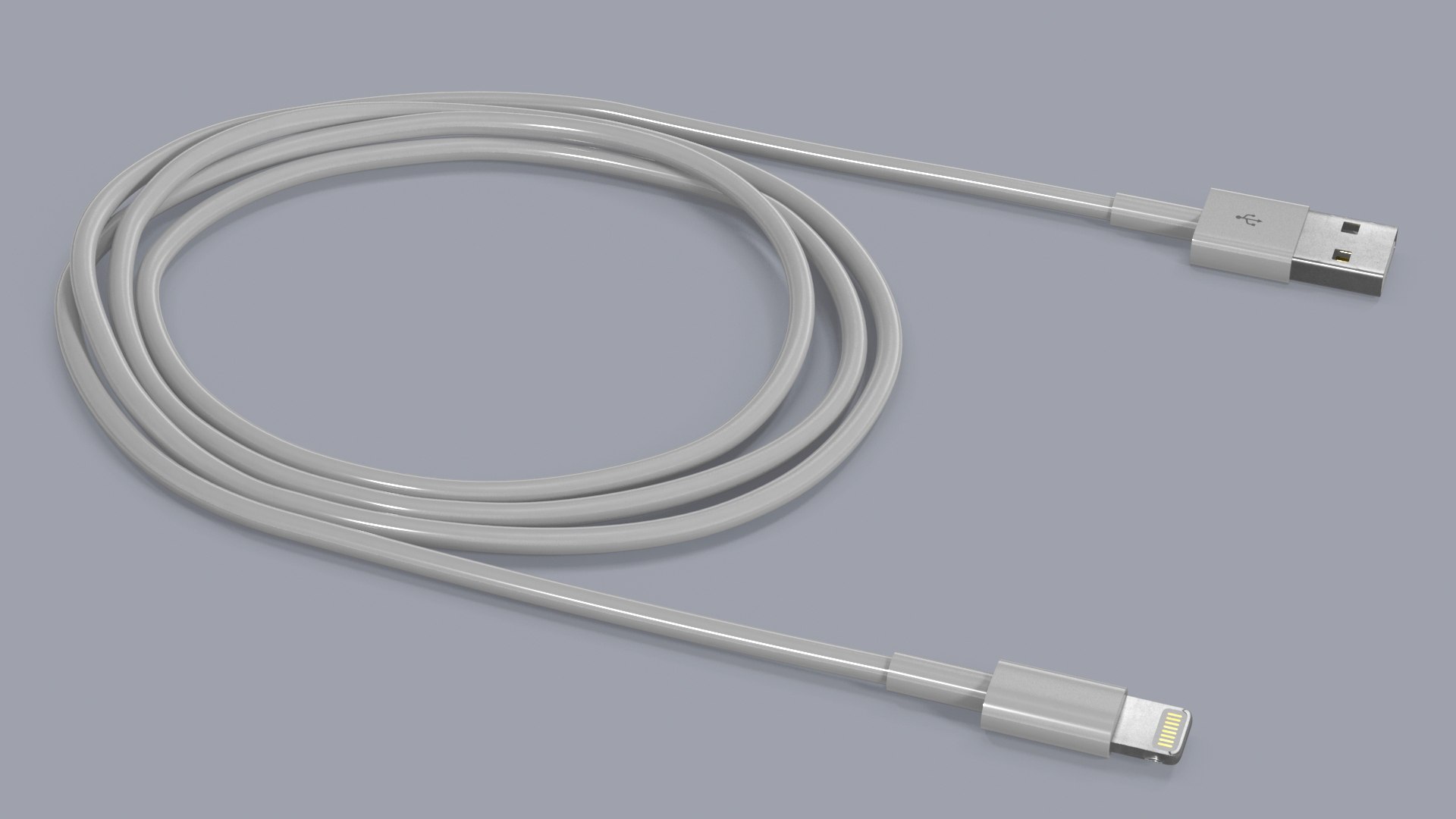 Lightning Connector To USB Cable 3D - TurboSquid 2133667