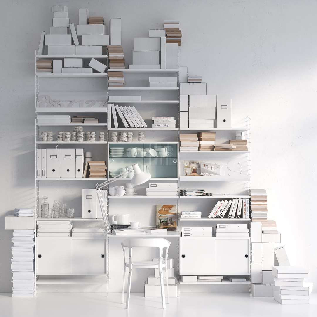 String Bookshelf 3D Model | 1144234 | TurboSquid