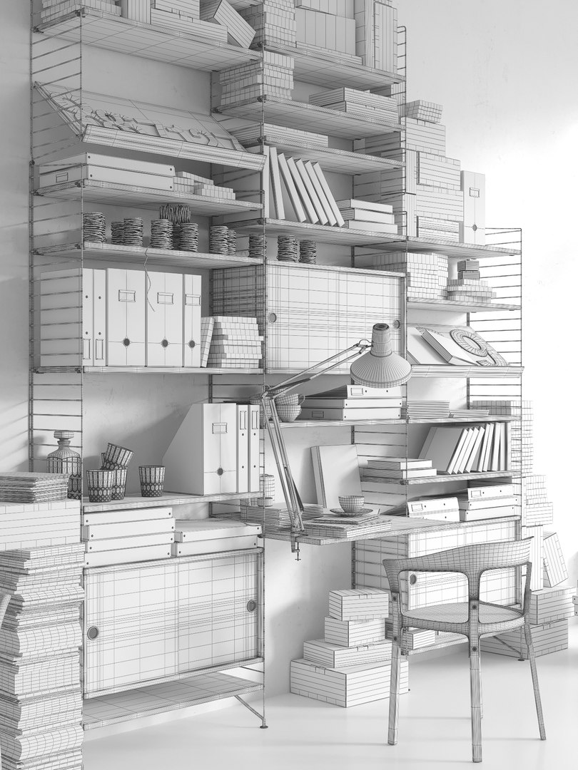 String Bookshelf 3D Model | 1144234 | TurboSquid