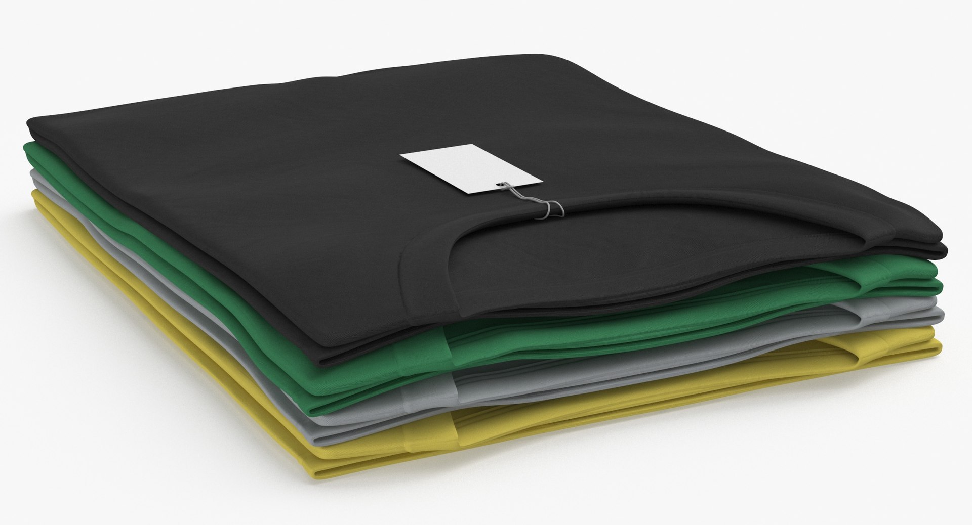 3D Female Crew Neck Folded Stacked With Tag Color Variations 08 ...