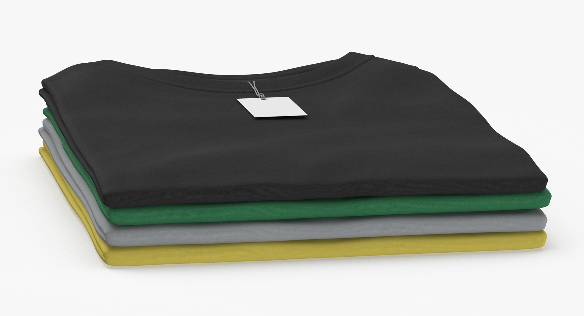 3D Female Crew Neck Folded Stacked With Tag Color Variations 08 ...