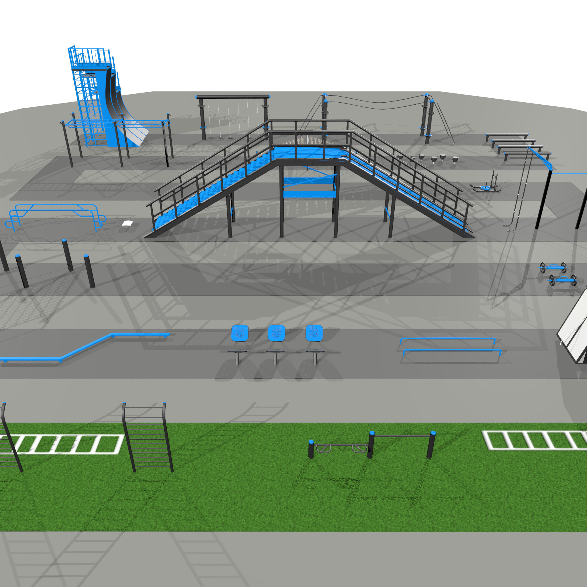 3D fitness workout gym outdoor - TurboSquid 1645521