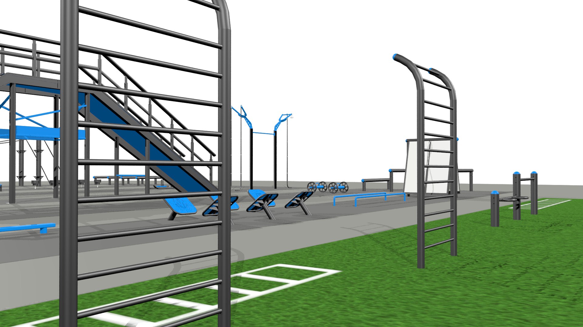 3D Fitness Workout Gym Outdoor - TurboSquid 1645521