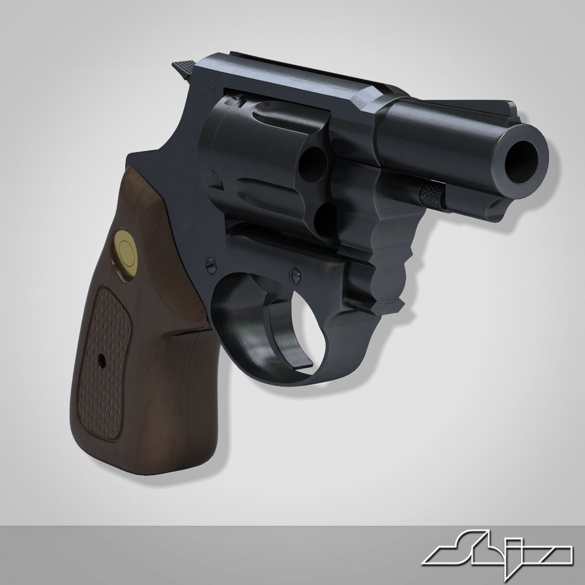 3d model revolver pistol