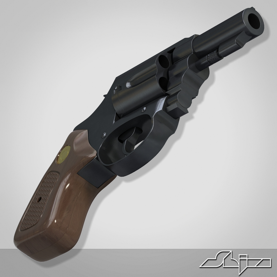 3d model revolver pistol