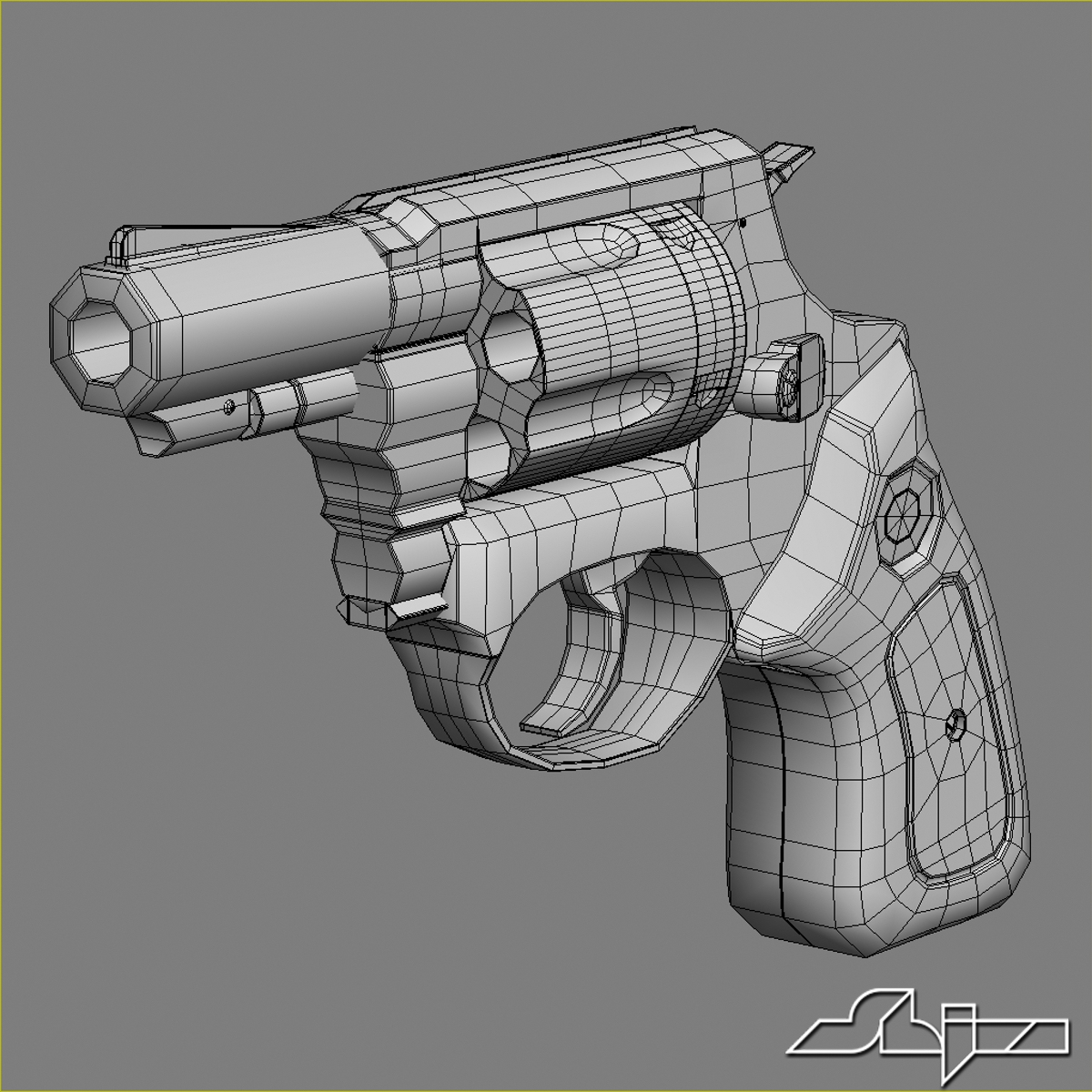 3d model revolver pistol