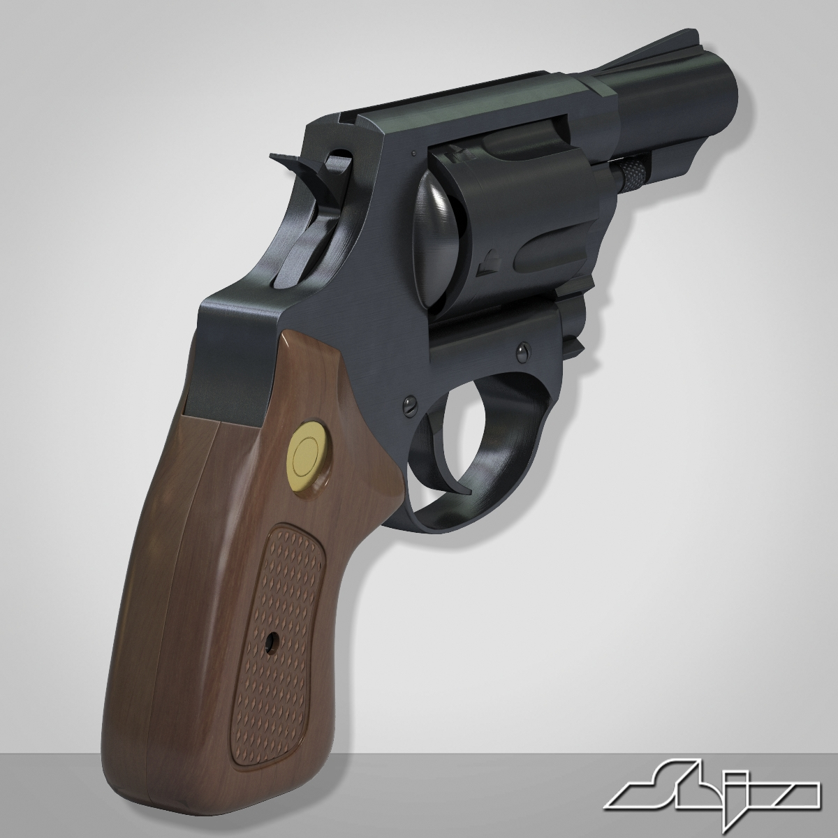 3d model revolver pistol