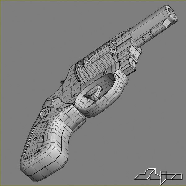 3d model revolver pistol