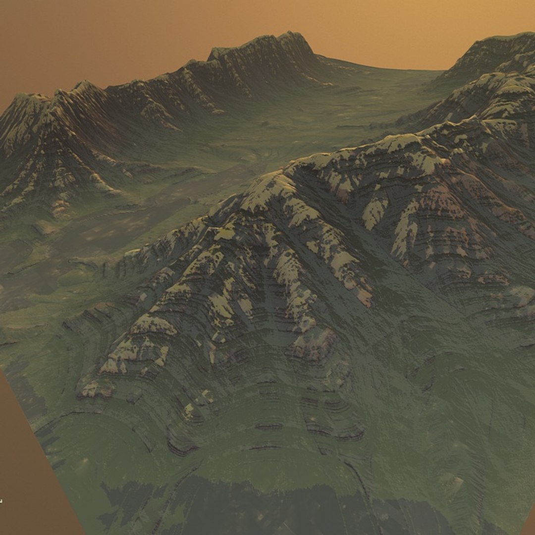 3d Mountain Terrain Model
