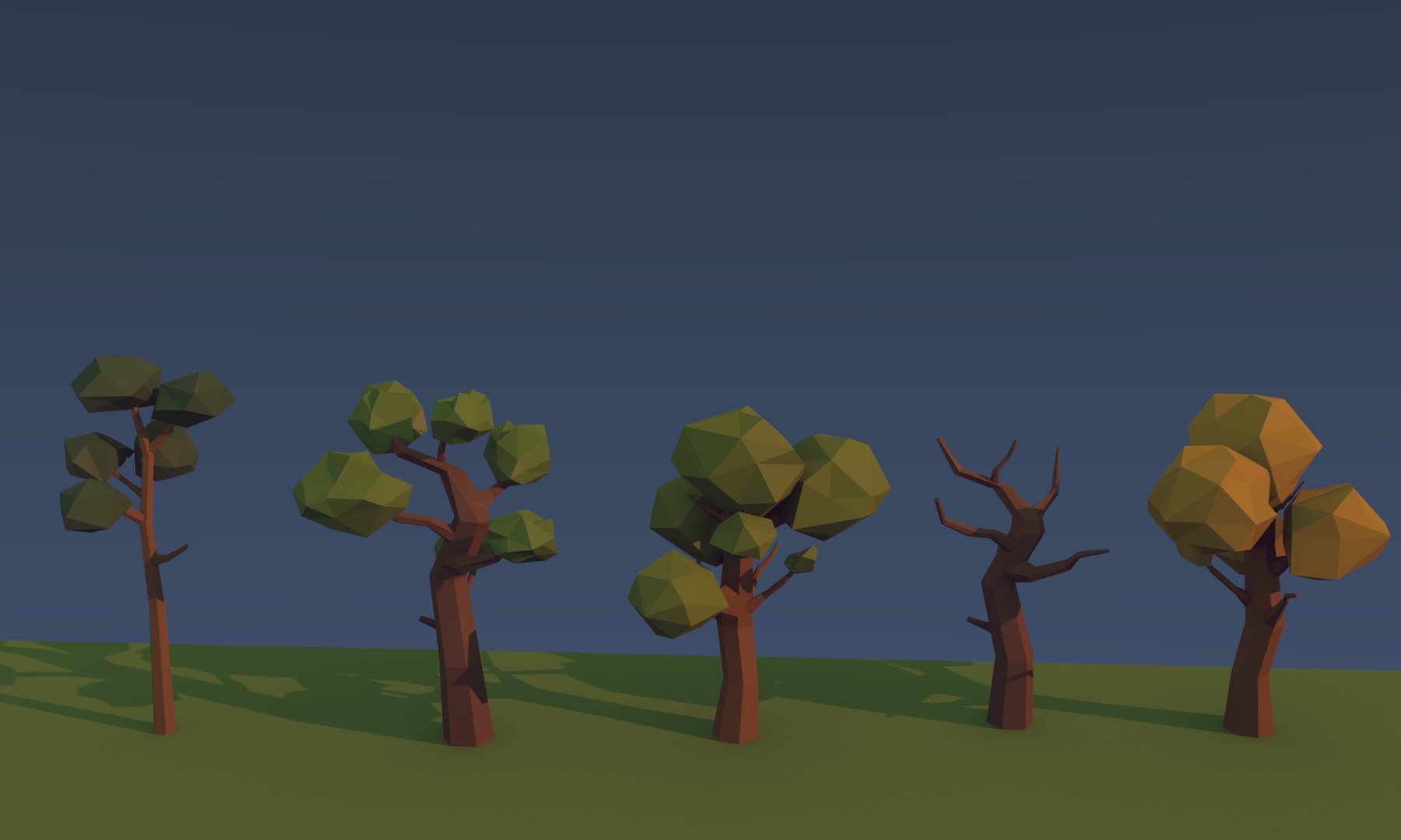 3d Model Environment Trees Bushes
